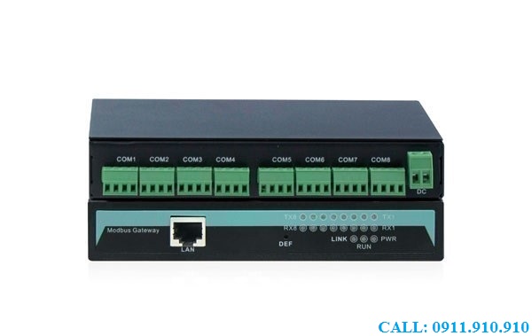 Bộ chuyển đổi 8 cổng RS485/422 sang Ethernet Modbus Gateway